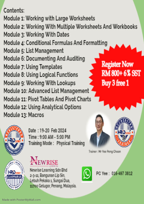 Copy of Microsoft Excel Advanced Essentials | PosterMyWall