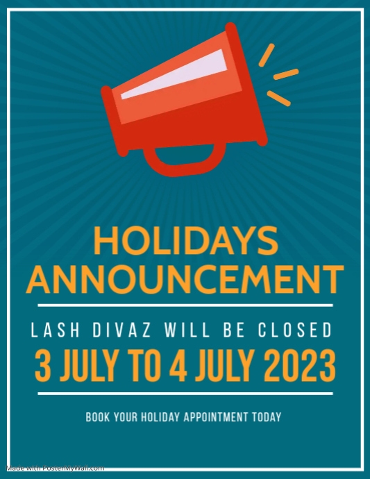 Teal school holiday notice flyer | PosterMyWall