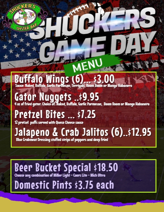 Copy of Game Day Sunday Menu Flyer (1) | PosterMyWall
