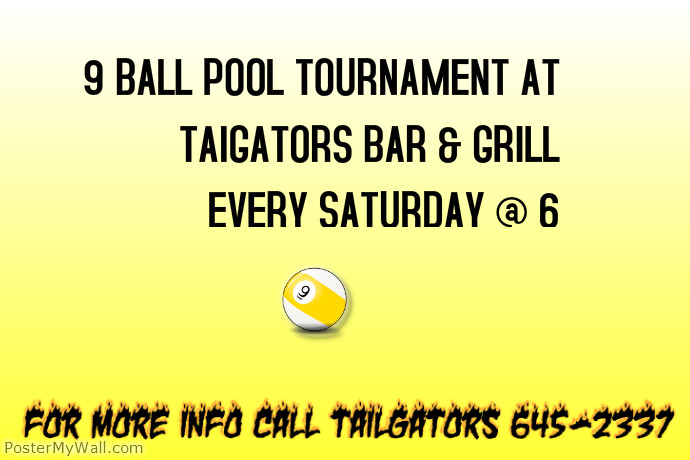 9 Ball Pool Tournament | PosterMyWall