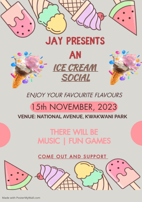 ice cream ,event, summer | PosterMyWall