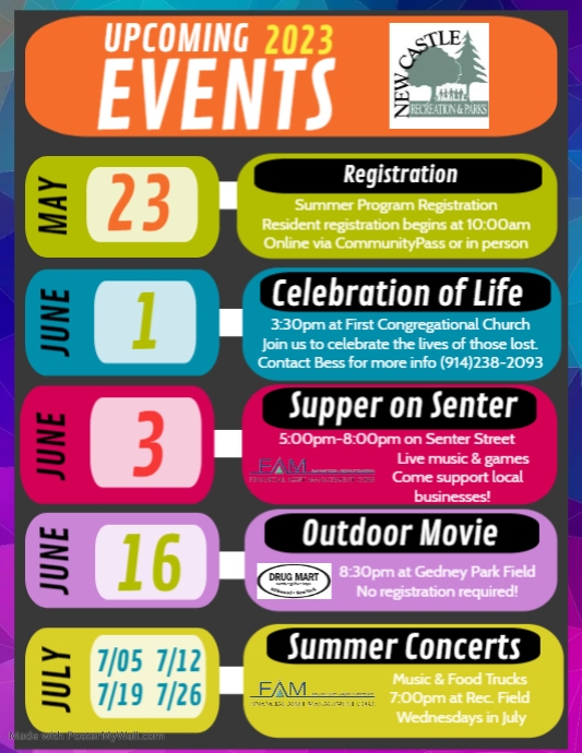 Copy of Copy of Upcoming Events | PosterMyWall