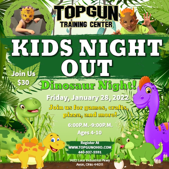 KNO Dino Night Graphic | PosterMyWall