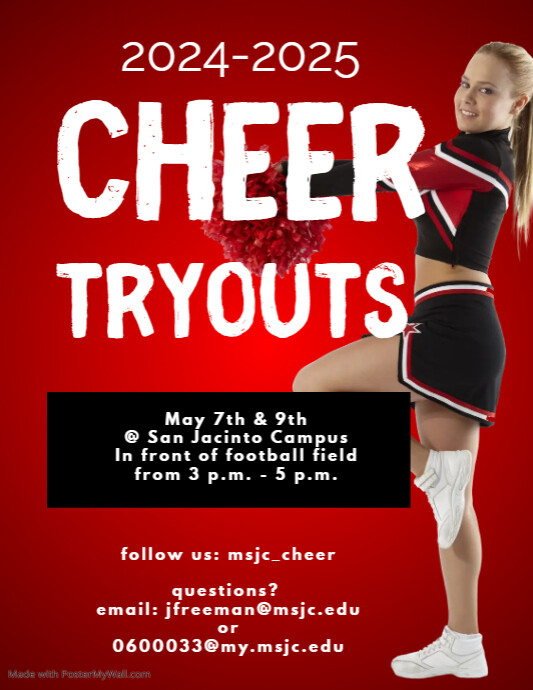 Yellow Cheerleader Tryouts Contest Flyer | PosterMyWall