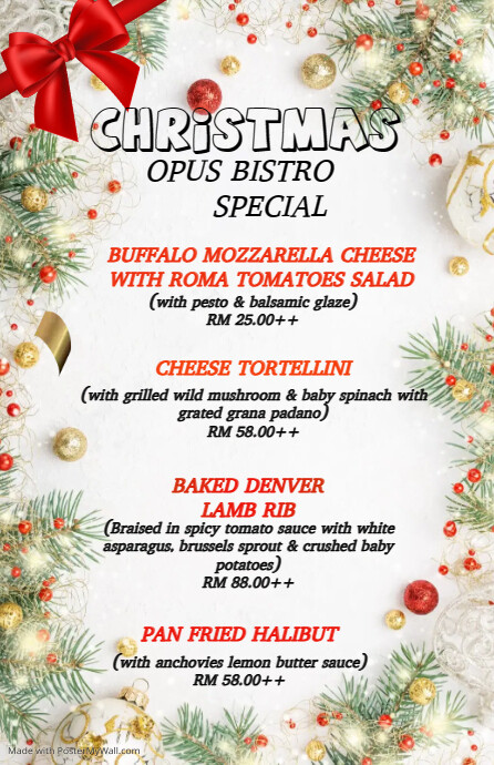 new year menu, christmas menu, menu | PosterMyWall
