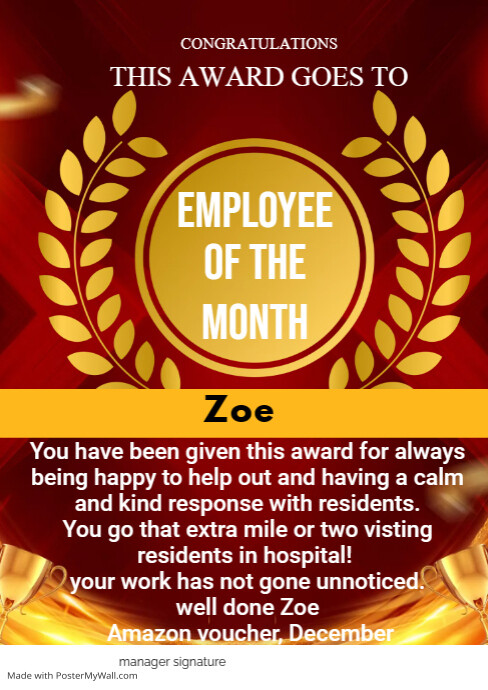 Copy of EMPLOYEE OF THE YEAR AWARD | PosterMyWall