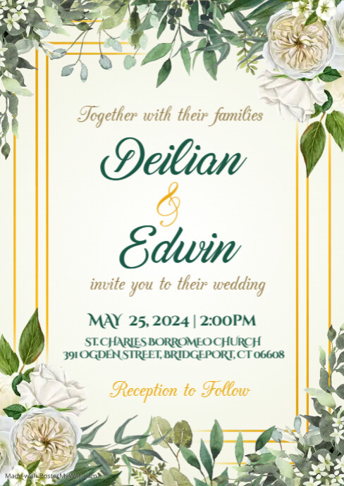 Deilian & Edwin Wedding Invitation (1) | PosterMyWall