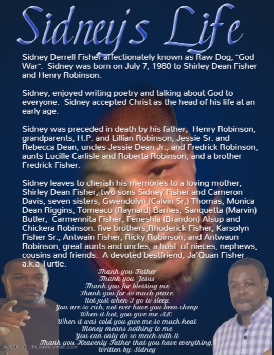 Copy of JUMPER FUNERAL PROGRAM COVER | PosterMyWall