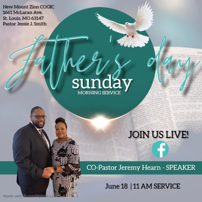 father's DAY Sunday Church Event Template | PosterMyWall