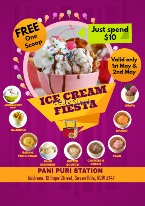 ice cream offer flyer template | PosterMyWall
