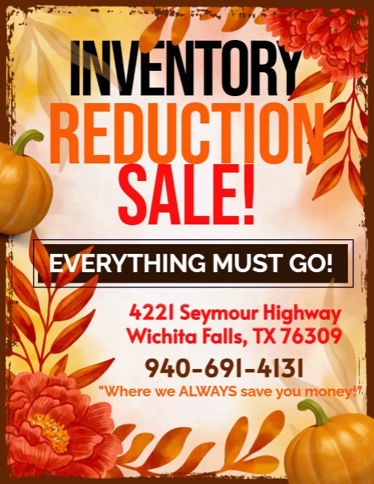 Inventory Reduction Sale | PosterMyWall