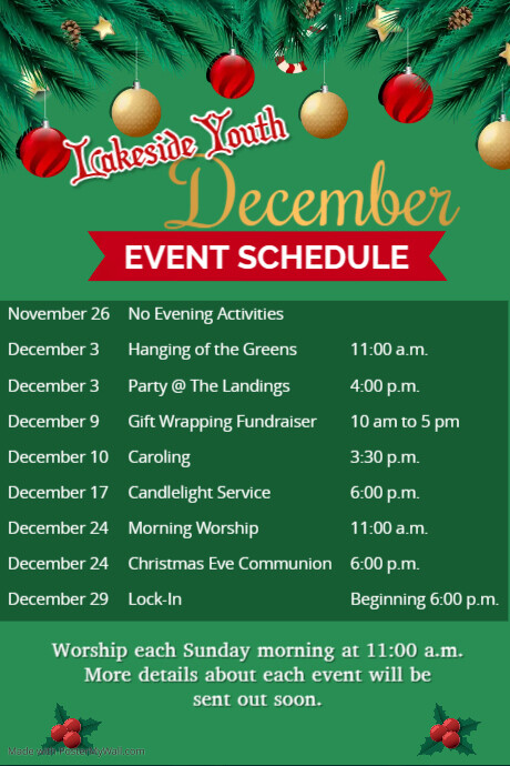 Christmas event schedule | PosterMyWall