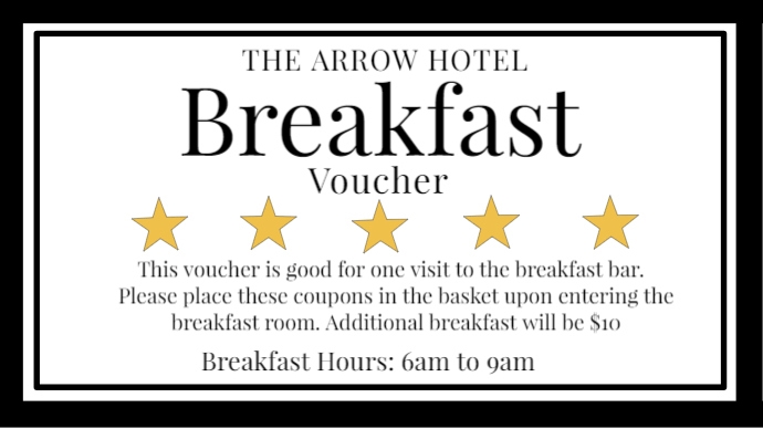 Breakfast Voucher | PosterMyWall