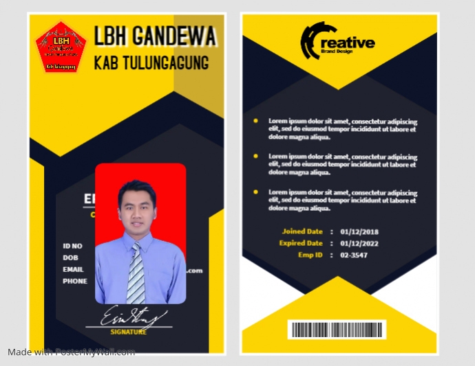 Copy of Salinan ID Design Template | PosterMyWall