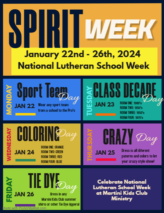 Spirit Week Flyer | PosterMyWall