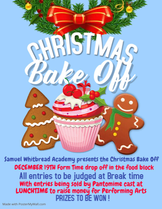 Red Christmas Bake Sale Flyer | PosterMyWall