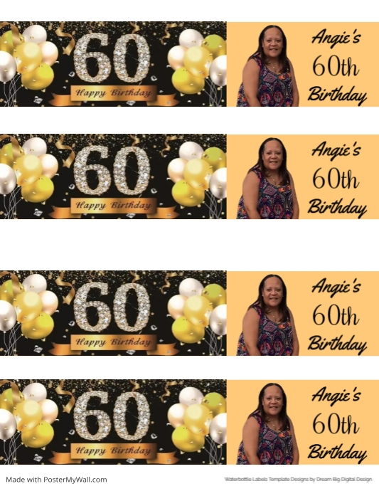 Pink Foil 50th Birthday Label Templates | PosterMyWall