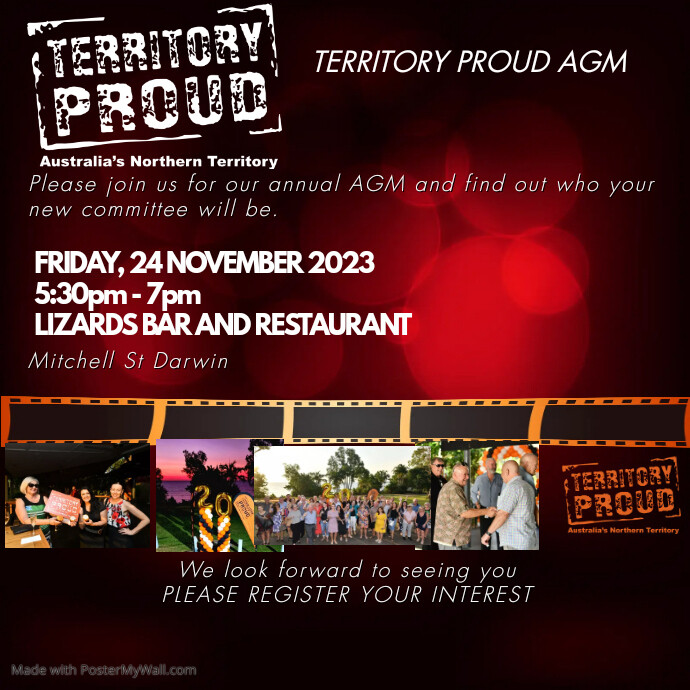 Territory Proud AGM event | PosterMyWall