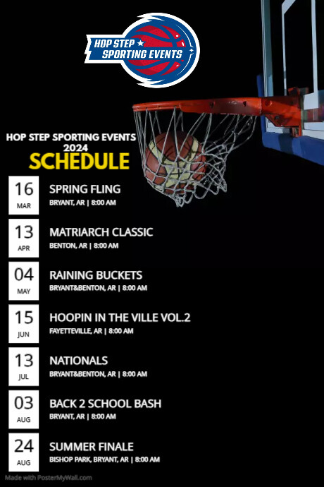Copy of BASKETBALL TEAM SCHEDULE | PosterMyWall