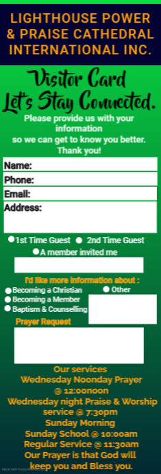 church connection card | PosterMyWall