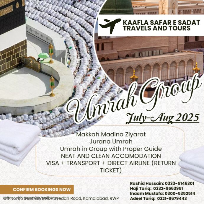 Umrah Hajj Tour Package Post Template | PosterMyWall