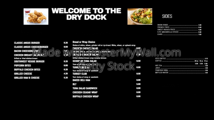 Graduation Dry Dock Lunch Menu | PosterMyWall