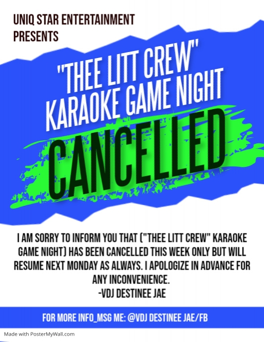 Copy of Cancelled Event Notice poster flyer | PosterMyWall