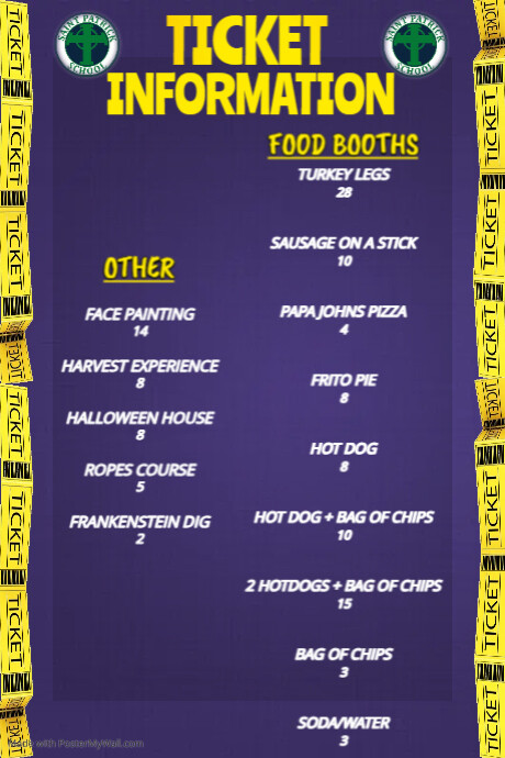 2023 SPS TICKET MENU PART 2 | PosterMyWall