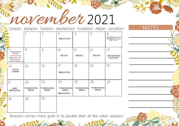 Calendar monthly planning Template | PosterMyWall
