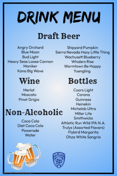 Drink Menu Table Tents | PosterMyWall