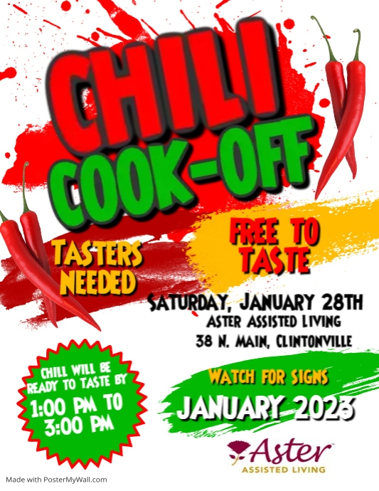 White Cook Off Contest Flyer | PosterMyWall