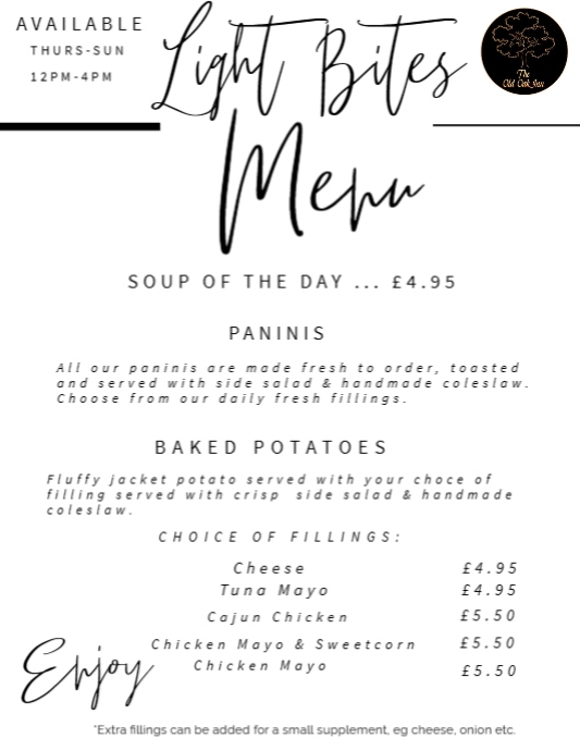 LIGHT BITES MENU | PosterMyWall