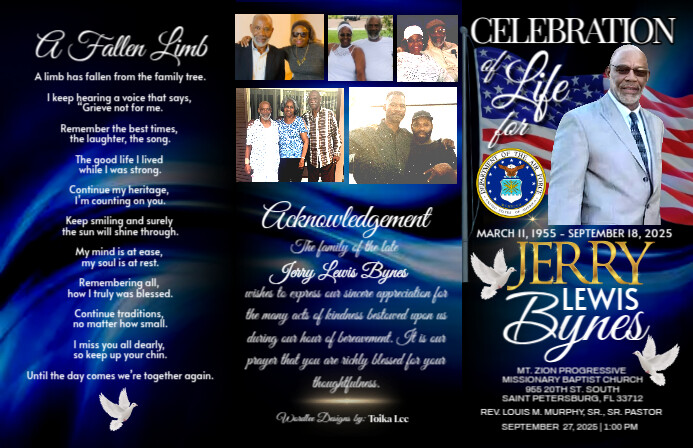 Copy of Obituary - Rudolph Hunter 1 | PosterMyWall