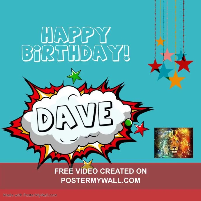 Copy of Happy Birthday stars blue sky | PosterMyWall
