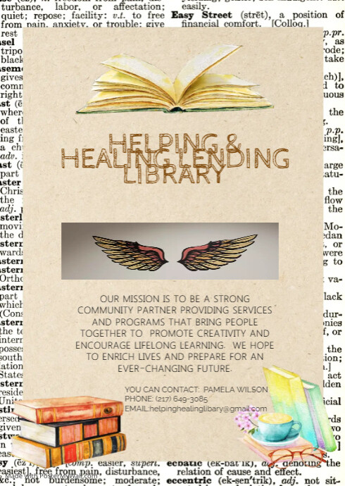 helping and healing library | PosterMyWall