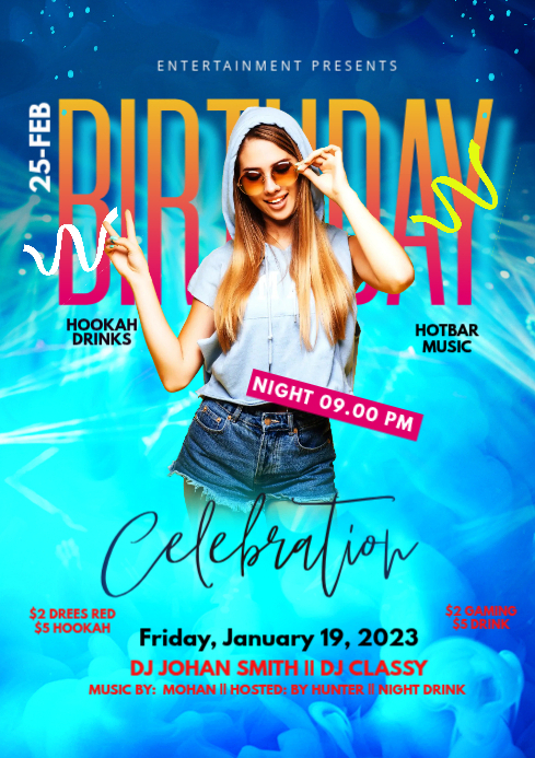 Birthday party flyer template | PosterMyWall