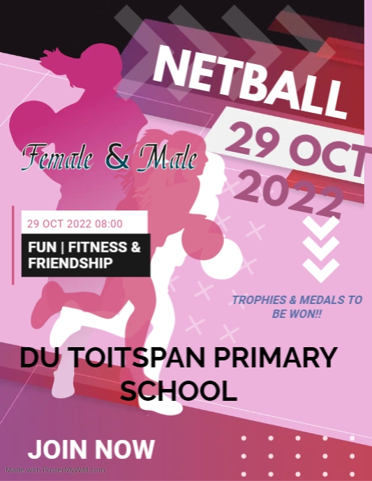 Pink Netball Game Day Flyer | PosterMyWall