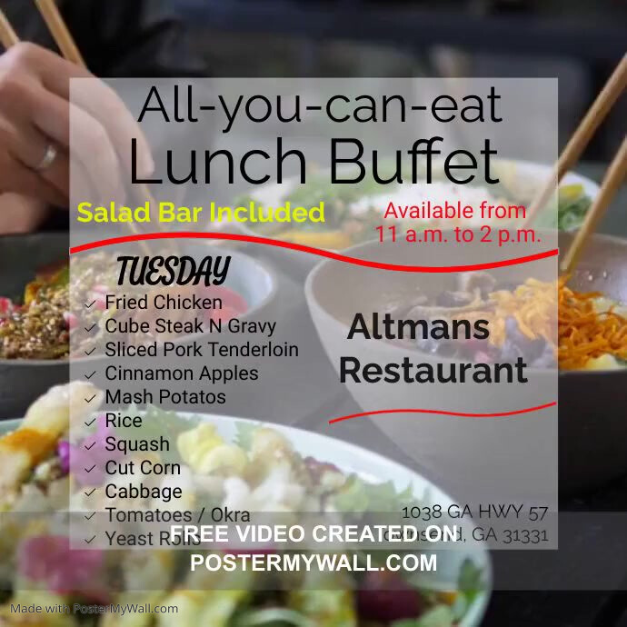 Copy of Lunch buffet video template | PosterMyWall