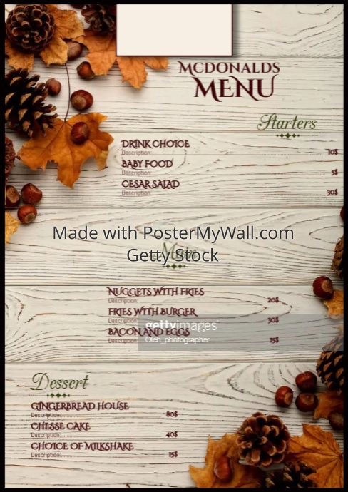 Autumn Fall Restaurant Menu Designs Templates | PosterMyWall