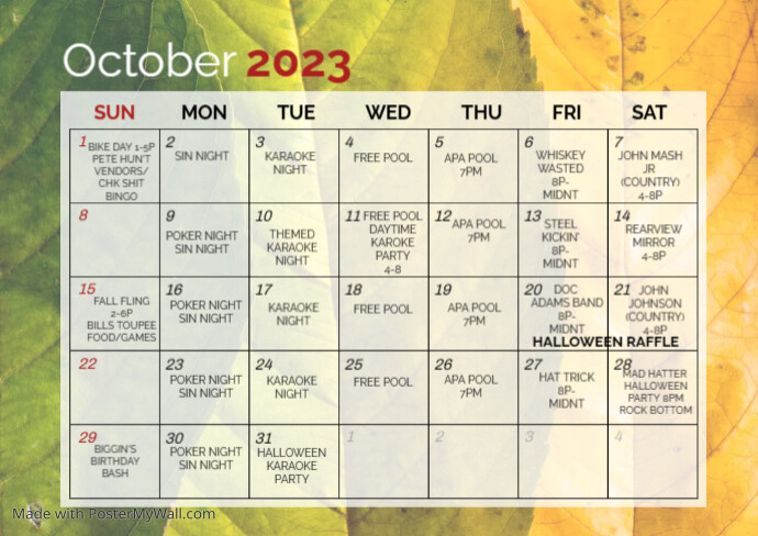 Printable calendar template 2023 october (1) | PosterMyWall