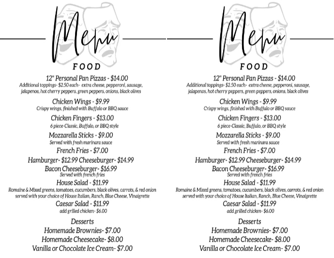 Tent Food Menu Printout | PosterMyWall