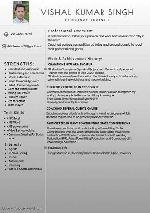 Copy of black and white curriculum vitae a4 template | PosterMyWall