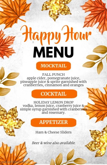 fall menu, autumn menu | PosterMyWall