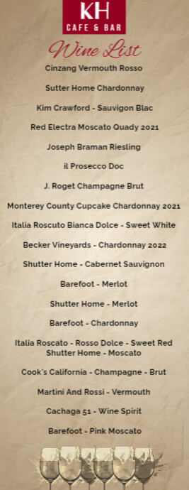 KH Wine Menu | PosterMyWall