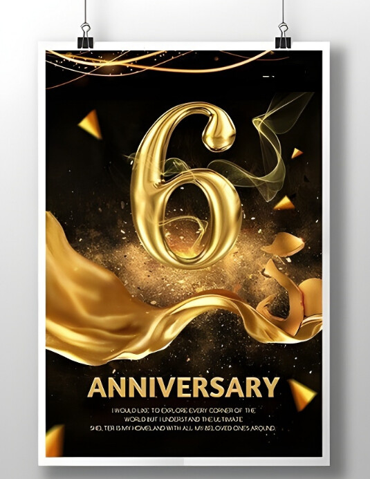 6th anniversary template | PosterMyWall