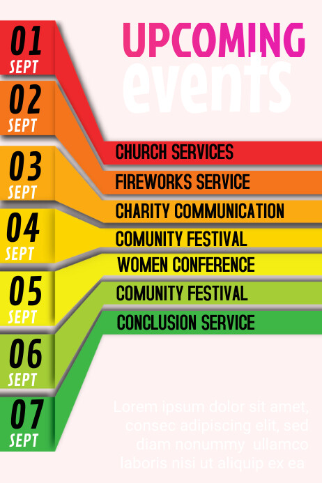 7 DAY EVENTS FLIER (5) Template | PosterMyWall