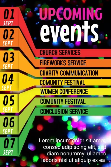 7 DAY EVENTS FLIER Template | PosterMyWall