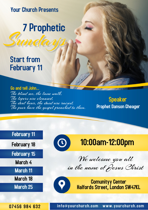 7 Prophetic sundays Poster Template | PosterMyWall
