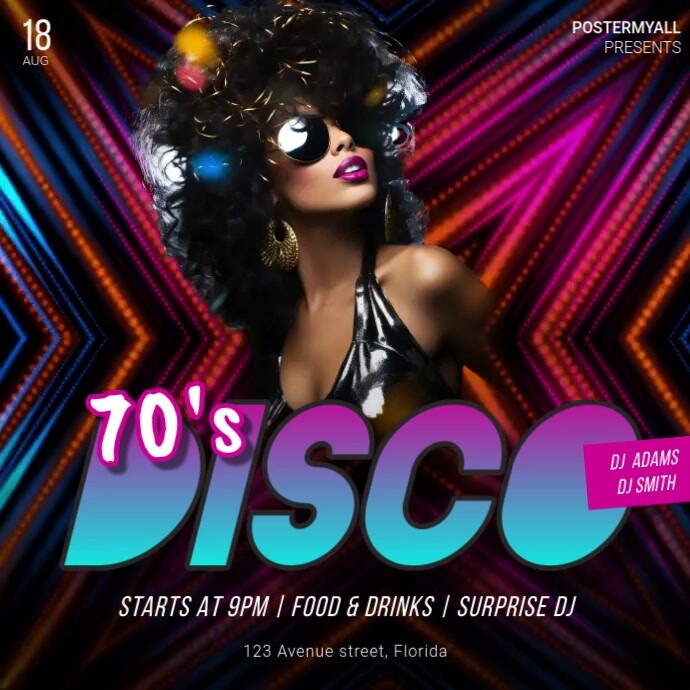 70's Disco party Instagram video template | PosterMyWall