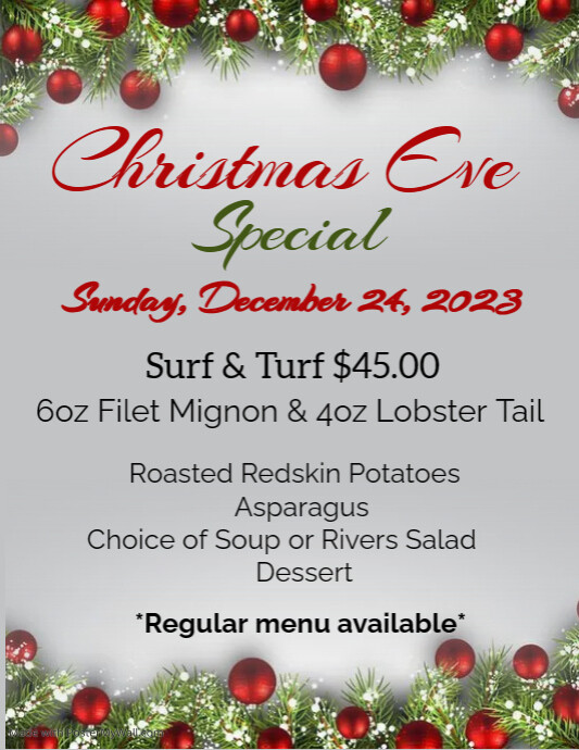 Copy of christmas celebration dinner menu TEMPLATE | PosterMyWall